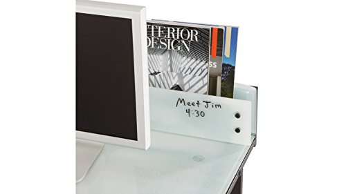 Safco Products 1938TG Xpressions 47" Computer Glass Top Workstation (Optional Keyboard Tray 1940BL Sold Separately), Tempered Glass/Black Frame