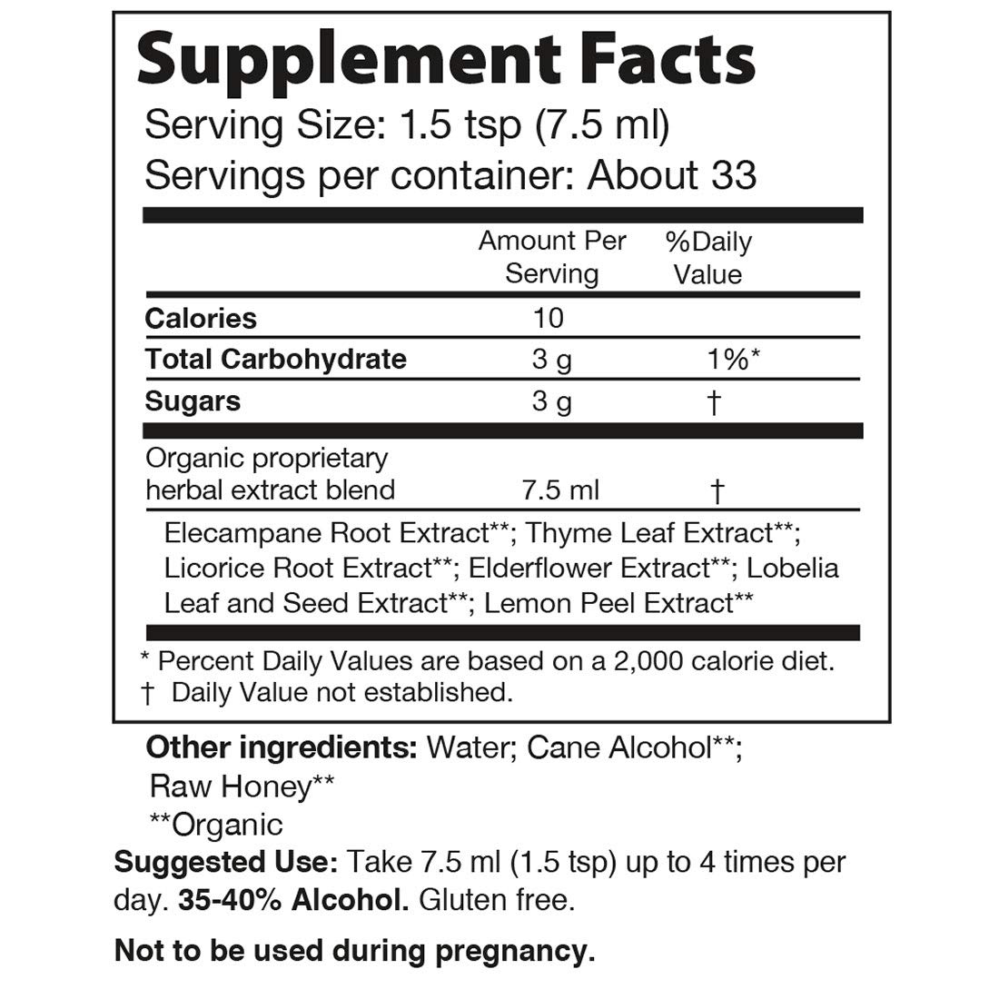 Clear Chest Herbal Bronchial Support Syrup with Organic Herbs + Raw Honey -- 8.4 fl oz