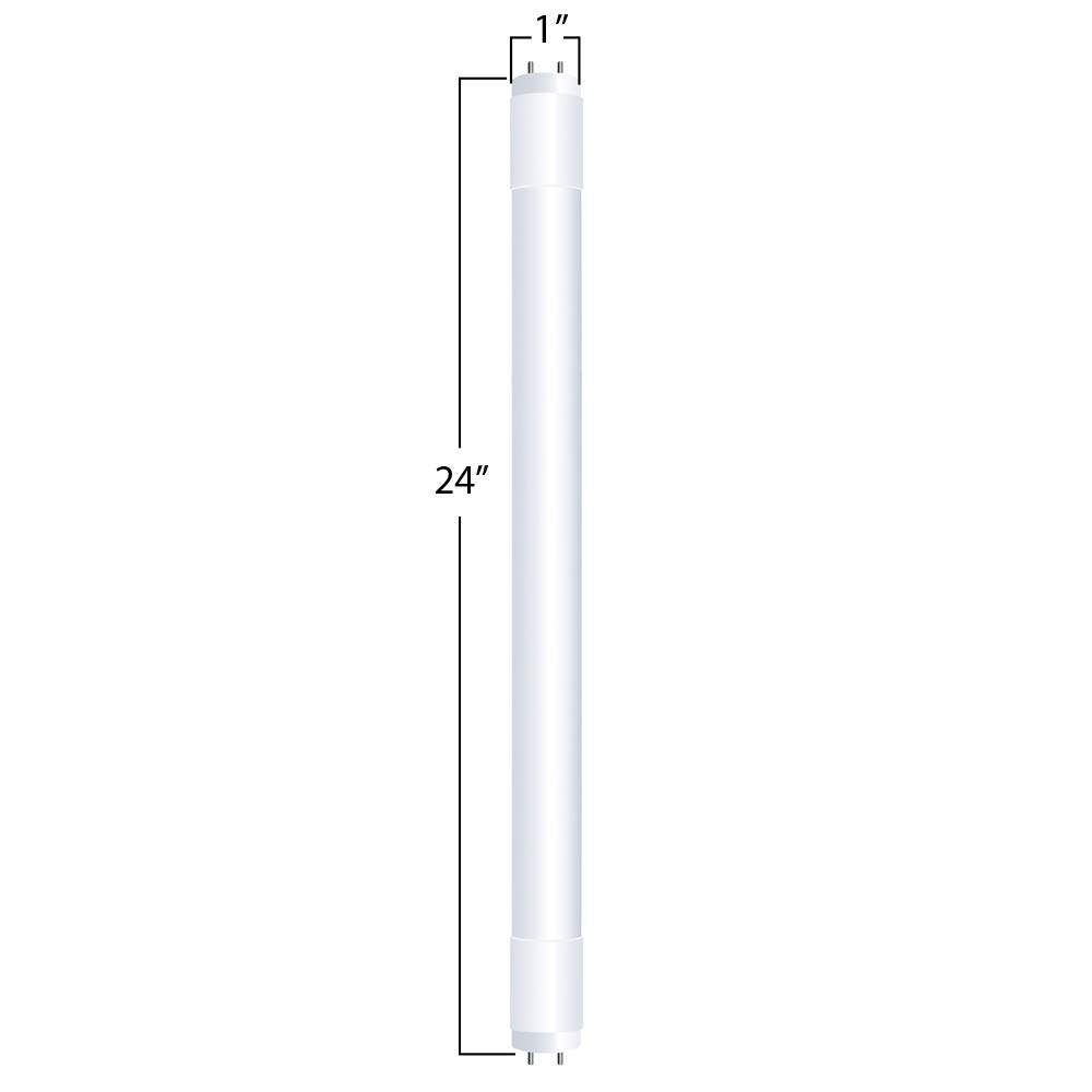 Feit Electric T24/830/LEDG2/4 20 Watt Equivalent (8 W) 800 Lumen Plug and Play T8 / T12 LED Linear Tube Light Bulb, 2' L x 1" D, 3000K Warm White, 4 Piece