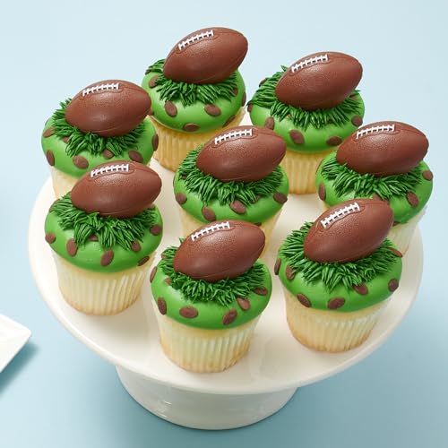 DECOPAC 3D Football Rings, Cupcake Decorations, Food Safe Cake Toppers – 24 Pack, Multicolor