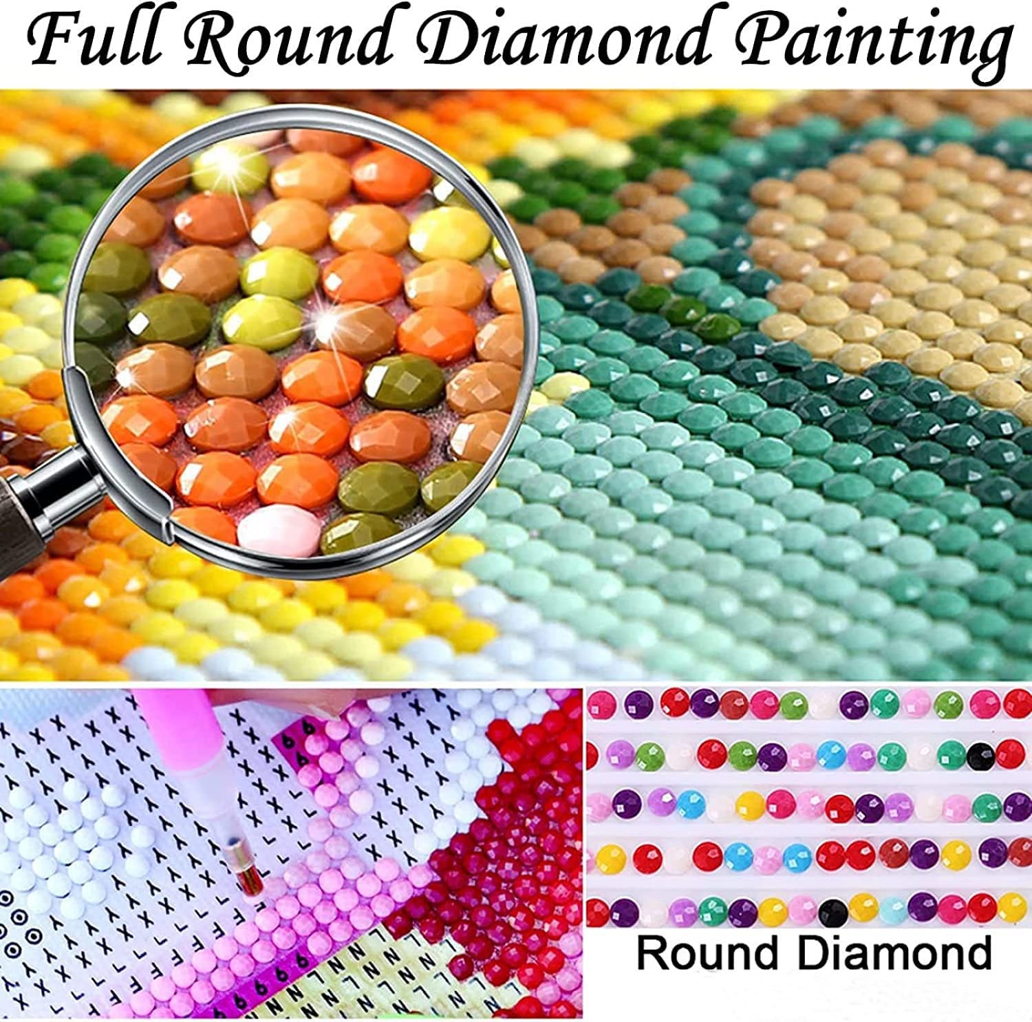 DIY 5D Diamond Painting Kits 16X20 Inch,Round Full Drill Crystal Rhinestone Embroidery for Home Wall Decoration and Gift Options.