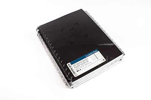 Livescribe A5 Spiral Smart Ruled Notebook Compatible Smartpens (4-Pack), Black (ANX-00003), 6.3x8.3
