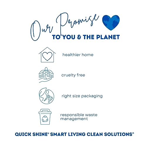 Quick Shine Sustainable Hard Surface Floor Mop Kit with 3 Reusable Pads & 1 Safer Choice Floor Finish Cleaner 16oz | Use Wet + Dry | Squirt, Spread, Done | Hardwood, Luxury Vinyl Plank, Laminate
