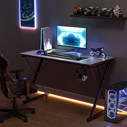 CubiCubi Gaming Desk 32 Inch PC Computer Desk, Home Office Desk Table Gamer Workstation, Simple Game Table, Gray