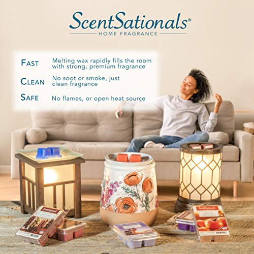 Scentsationals Wax Melt Warmer, Wax Warmer for Scented Wax Melts - Mosaic Collection Garden Delight - Candle Wax Melter for Fragrance Cubes and Tarts