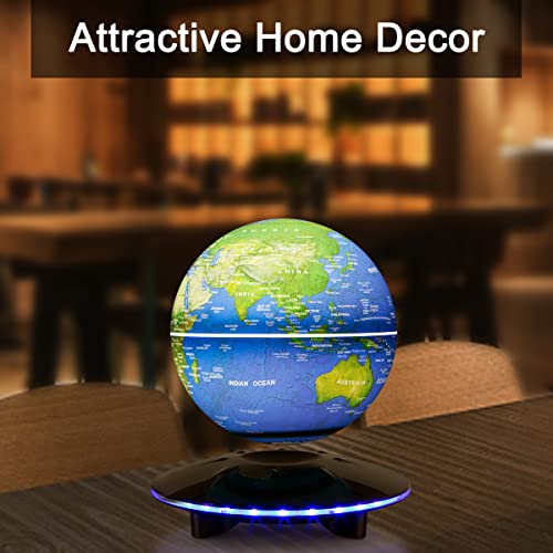 Magnetic Levitation Globe,-6 inch Levitating Globe Lamp World Map Floating & Spinning in the Air for Educational Piece for Kids,Office Decor ,Cool GadgetS Birthday Halloween Christmas Gifts