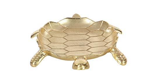 Deco 79 68987 Aluminum Turtle Dishes (Set of 2), Gold