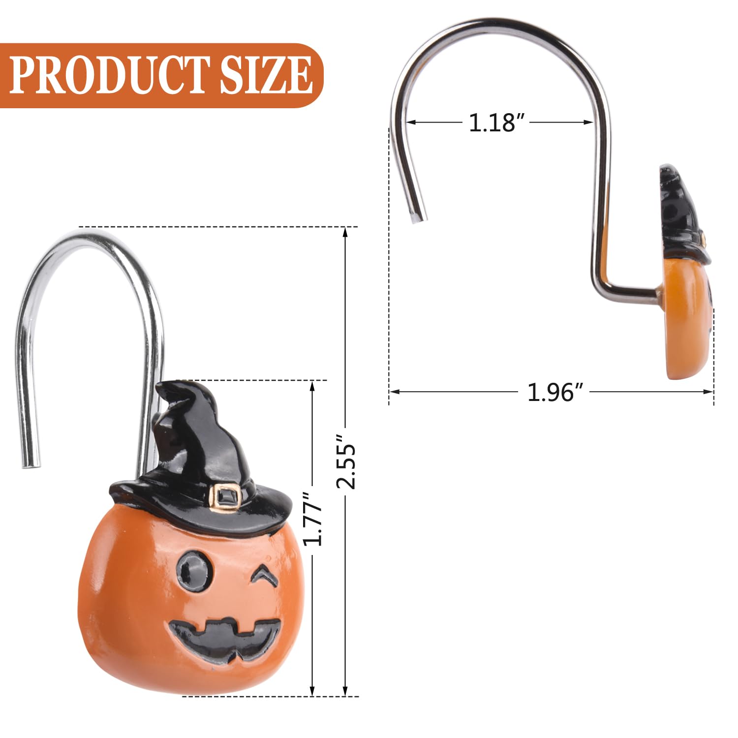 Christmas Decorative Shower Curtain Hooks 12Pcs Xmas Snowman Rust Proof Shower Curtain Hook Rings for Bathroom Living Room Decoration