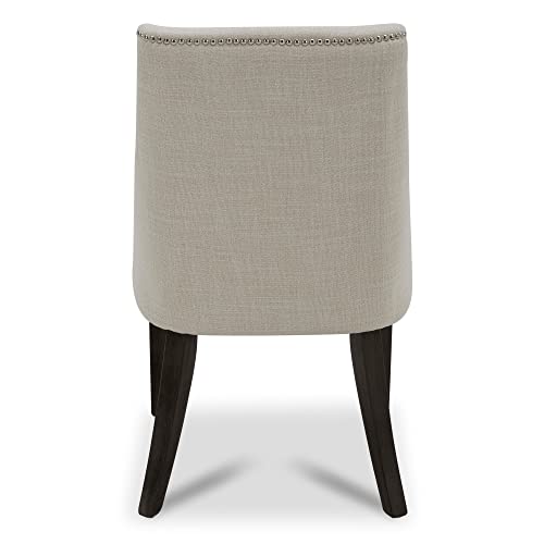 CHITA Farmhouse Dining Chairs with Nailhead Trim, Fabric High Back upholstered Chairs, Dining Room Chairs Set of 2,Linen