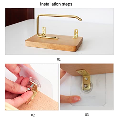 JIAMEI Towel Rack Solid Brass Tissue Paper Storage Holder Punch-Free Bath Toilet Roll Paper Rack Organizer