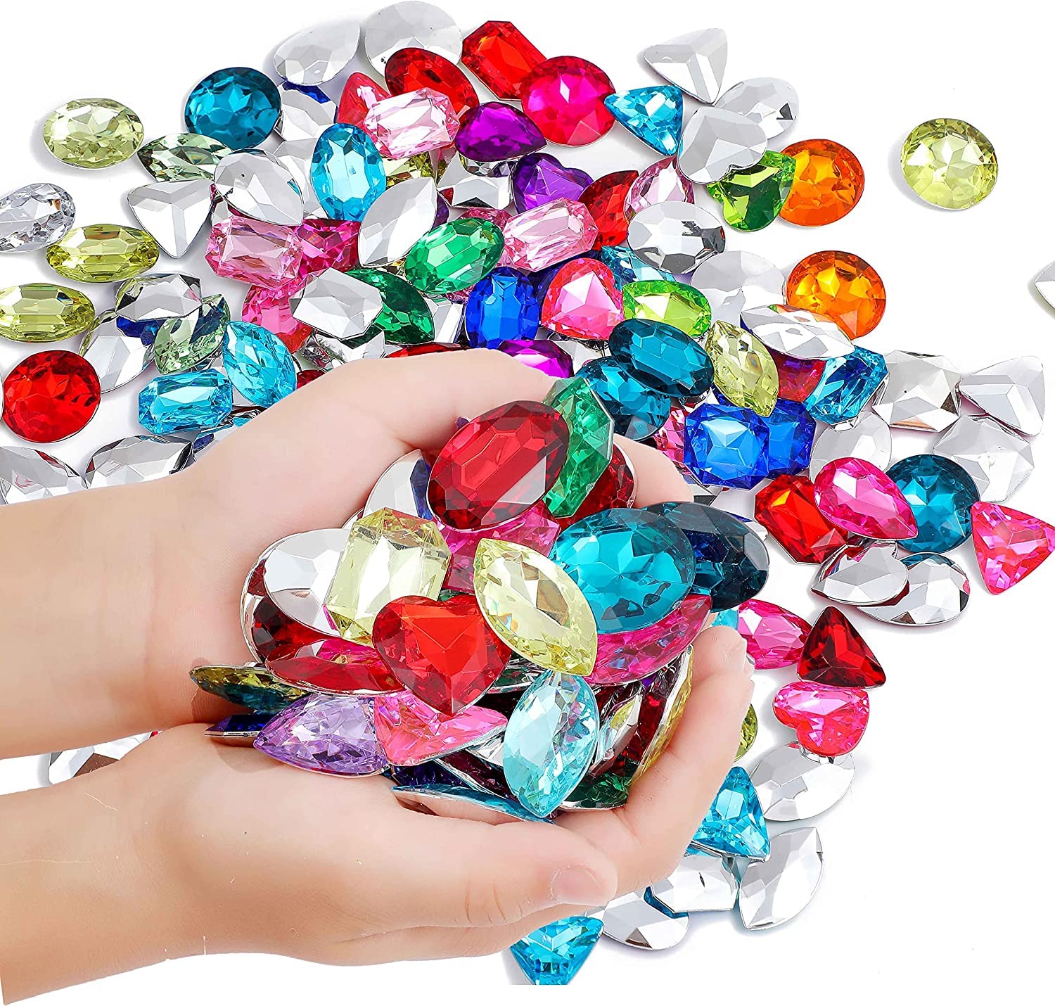 RICHNESS Pirate Treasure Jewels Jumbo Bling Diamonds Multi-Colored Treasure for Pirate Party Pack of 80pcs