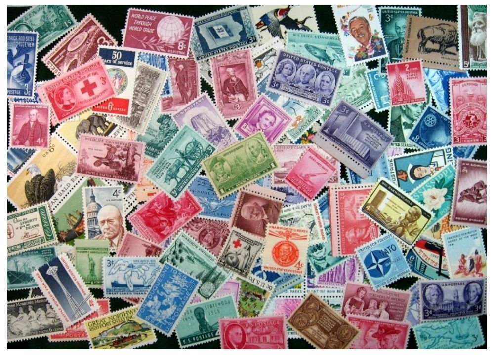 Unbranded 100 Mint US Postage Stamp Lot, All Different ,1930s-1970s MNH UNUSED