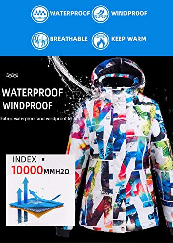 decathee Women's Waterproof Ski Snowboard Jacket Pants Windproof Winter Warm Snow Mountain Rain Coat