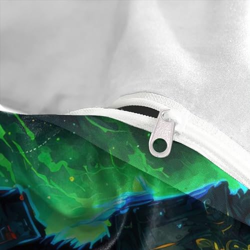 DAGROD Fluffy Duvet Cover Bedding Set with Pillow Cases Cosmic Space Wolves 3D Print Quilt Cover Breathable and Moisture-Proof Cosy Soft Bedding Se King(220x240cm)