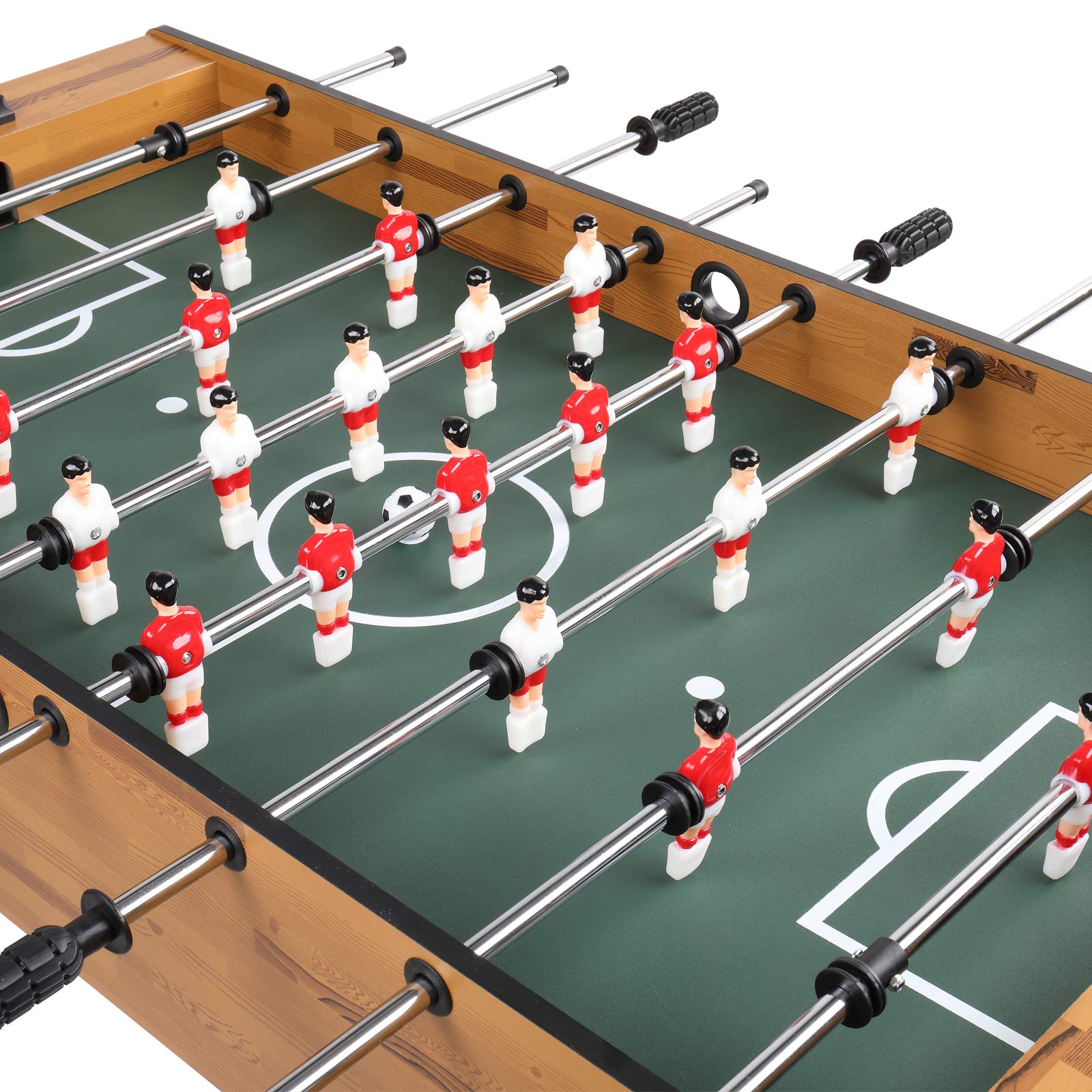 ZLLD 48in Football Table with Plastic Cup Holder, Arcade Table Soccer for Home, Game Room(Log Color)