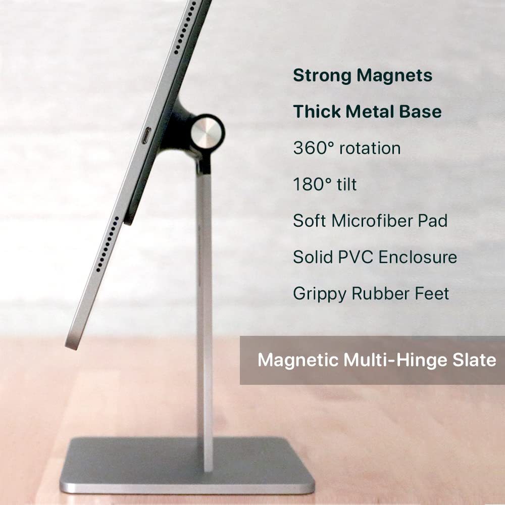 CharJenPro MagFlott V2.0: Magnetic Stand for iPad Pro 12.9", iPad Air 13" M2 (2024). Successful Kickstarter. includes 6β USB C Cable, Stronger Magnets & Hinge, Full 360 Rotate.