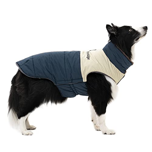Petridge Dog Coat Cold Weather Jacket Warm Winter Clothes for Medium Large Dogs (Navy 65)