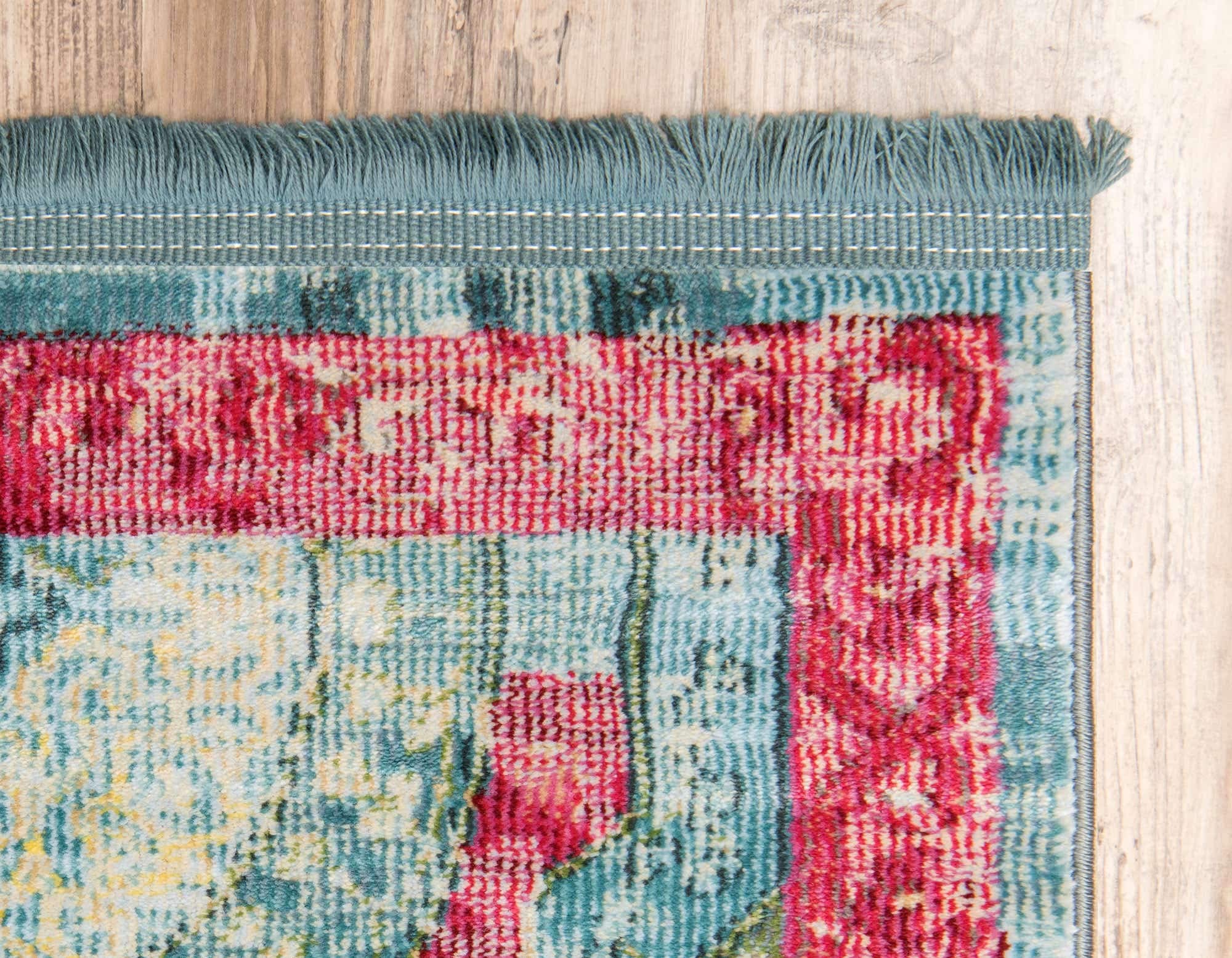Unique Loom Baracoa Collection Area Rug - Coppelia (2' 2" x 6' 1" Runner, Turquoise/ Gold)