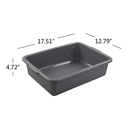 Xowine 4-Pack 13 L Gray Commercial Bus Tubs, Utility Bus Boxes