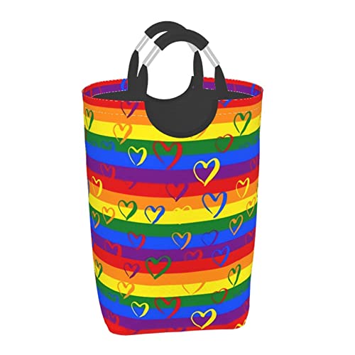 Rainbow Foldable Laundry Hamper Collapsible Laundry Baskets with Handles Large Laundry Bag Dirty Clothes Hamper Organizer Laundry Bin