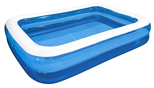 Jilong Rectangular Family Inflatable Pool for Ages 6+, Blue, 103" x 69" x 20"