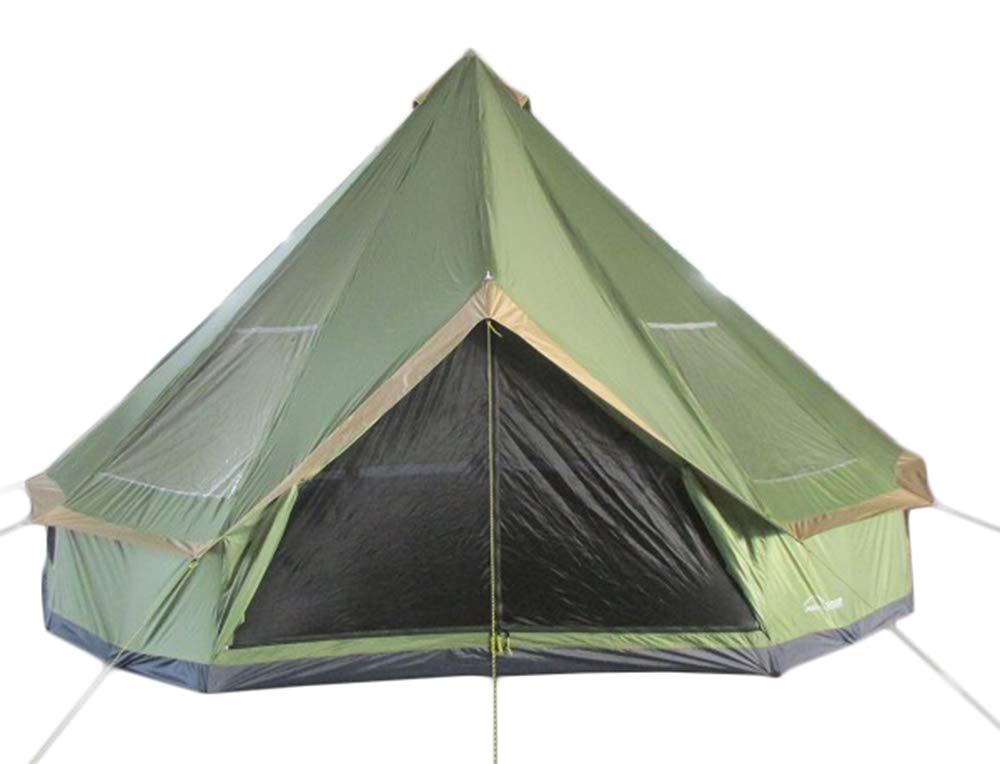 DANCHEL OUTDOOR 16.4ft Waterproof Backpacking Yurt Large Tents 8 Person Durable for Family Camping 30LB Light Weight Green