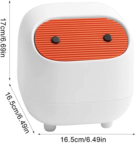 Yuzita Mini Trash Can with Lid Desk Small Plastic Trash Can Countertop Push Trash Can for Bathroom Dresser, Desk, Office or Coffee Table, Green, with 100 Trash Bags (White)