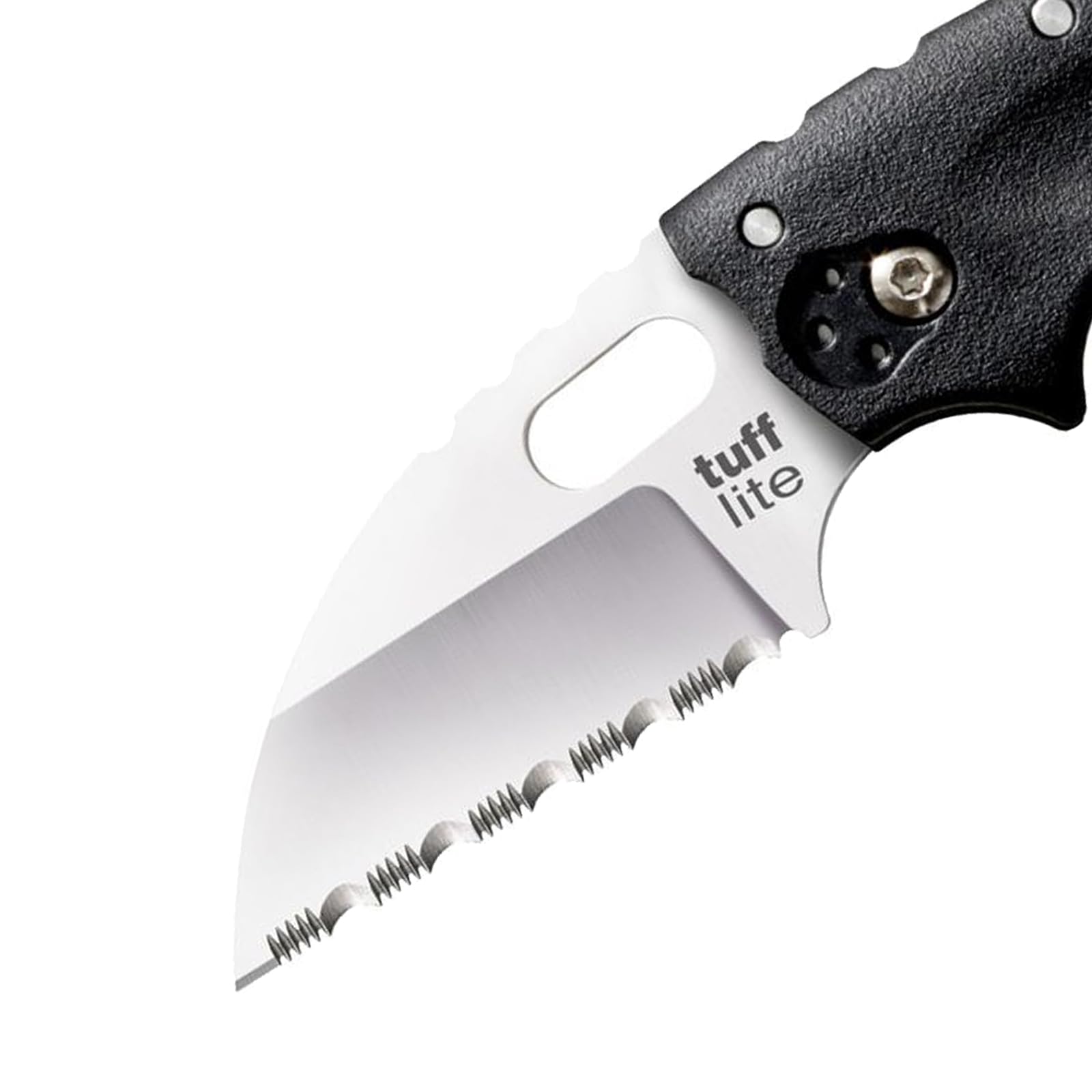 Cold Steel Tuff Lite 2.5" AUS8A Sheepsfoot Razor-Sharp Serrated Blade 3.5" Griv-Ex Handle Everyday Carry Pocket Folding Knife w/Tri-Ad Lock