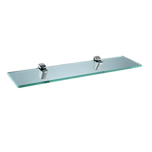 XVL Bathroom Glass Shelf 20 Inch Tempered Glass Rack Brushed Nickel GS3003AM