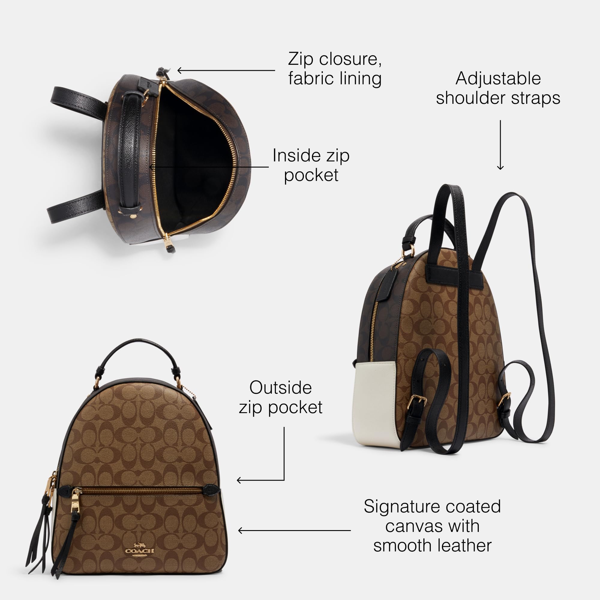 Coach Jordyn Backpack, Khaki Multi