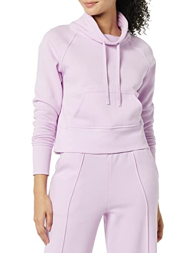 Core 10 Women's Super Soft Fleece Cropped Length Cowl Neck Sweatshirt, Lilac, Large