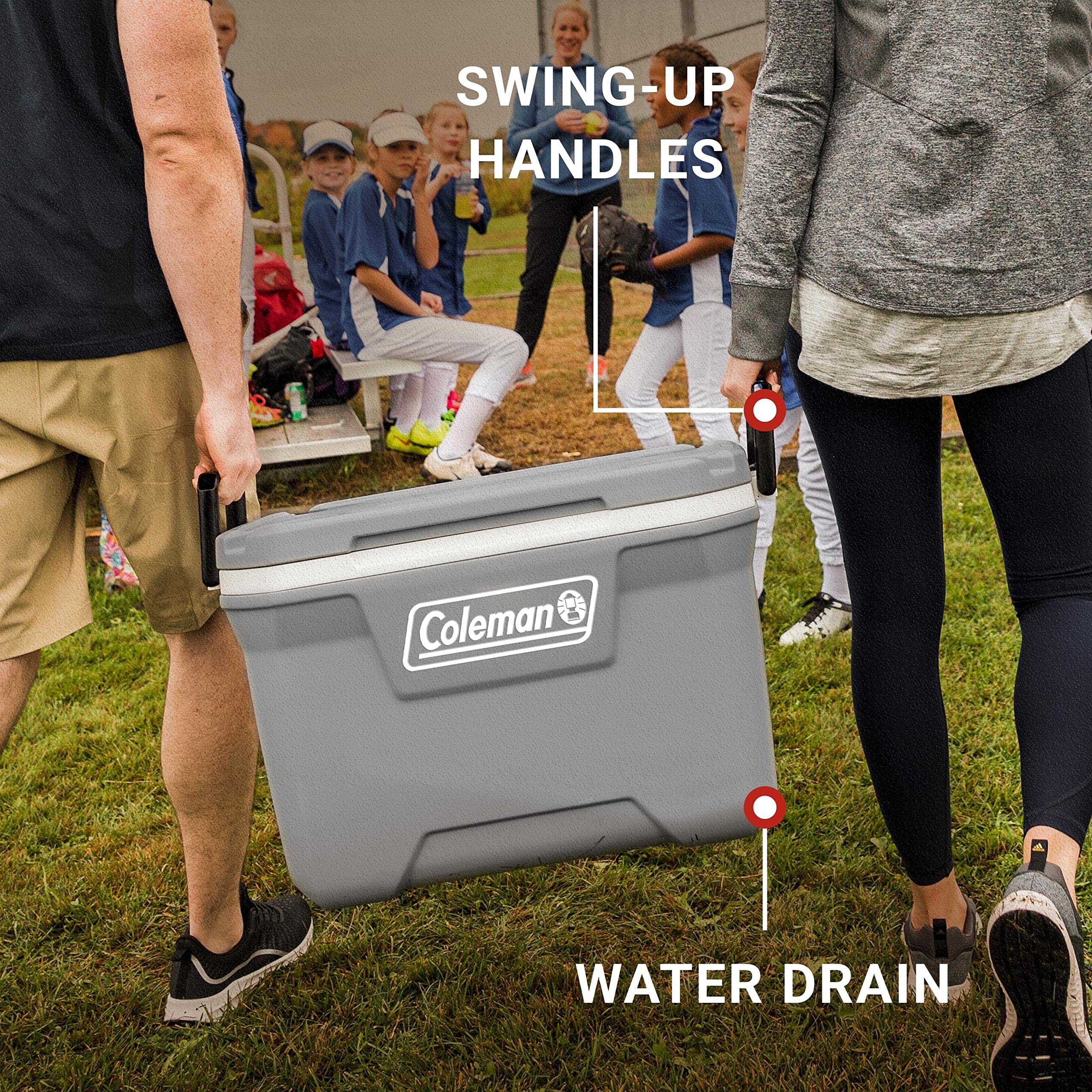 Coleman 316 Series Insulated Portable Cooler with Heavy Duty Latches, Leak-Proof Outdoor High Capacity Hard Cooler, Keeps Ice for up to 5 Days