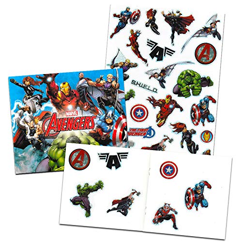Marvel Avengers Backpack - 2 Pc Bundle With 16" Marvel School Backpack and Stickers for Boys Girls Kids Teens Adults (Marvel School Supplies)