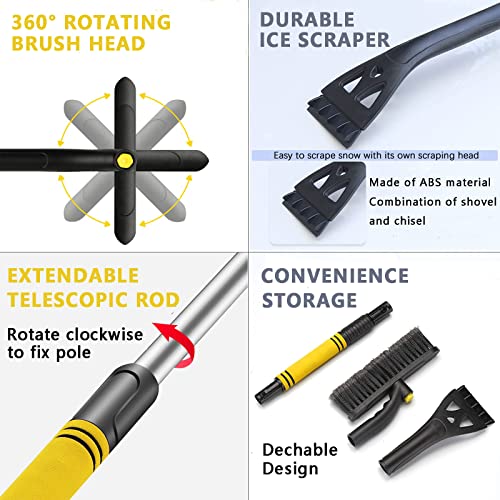 Ice Scraper, Ice Scrapers for Car Windshield, Multifunctional Snow Scraper and Ice Scraper, Snow Scraper for Car Windshield, Window and Side Mirrors