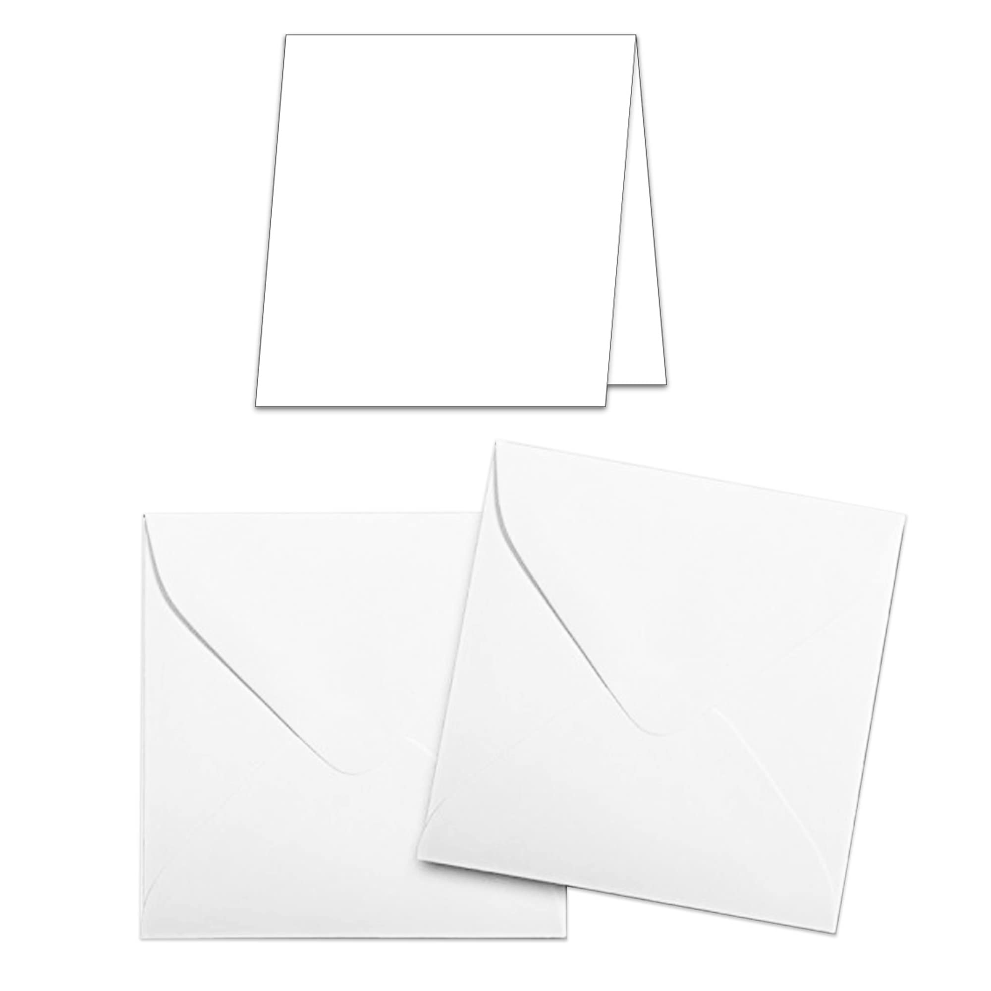 Premium 3" x 3" White Folded Card & Envelope Set - 50 Pack - Blank Folded Cards and White Envelopes - Great for Floral Cards, Small Thank You's, DIY Small Cards, and More!
