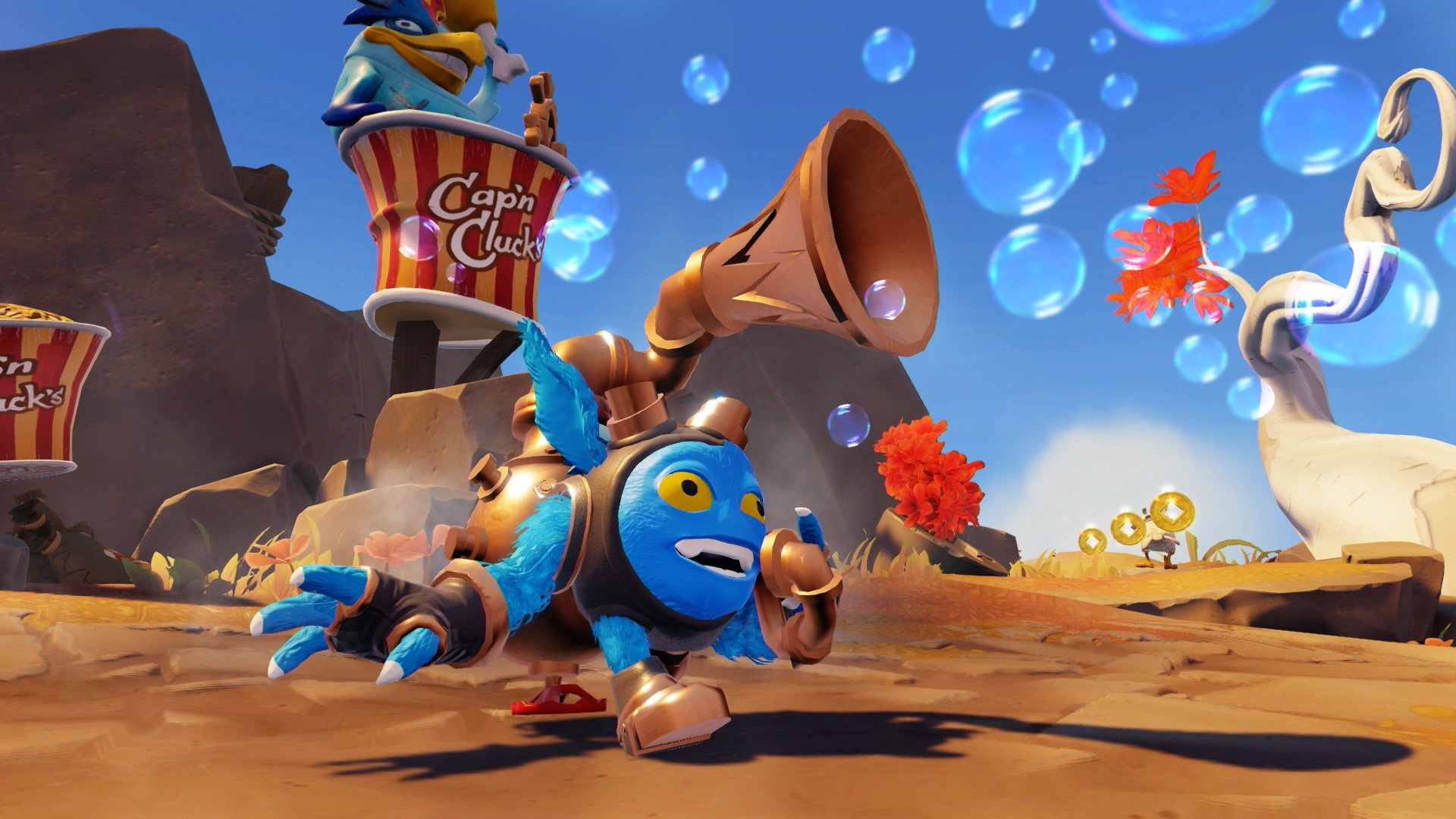 Skylanders Superchargers characters figures with bonus micro comic bundle. Birthday Bash Big Bubble Pop Fizz, Lava Lance Eruptor, Sky Slicer, Splat, Big Bubble Pop Fizz and Elite Zook.