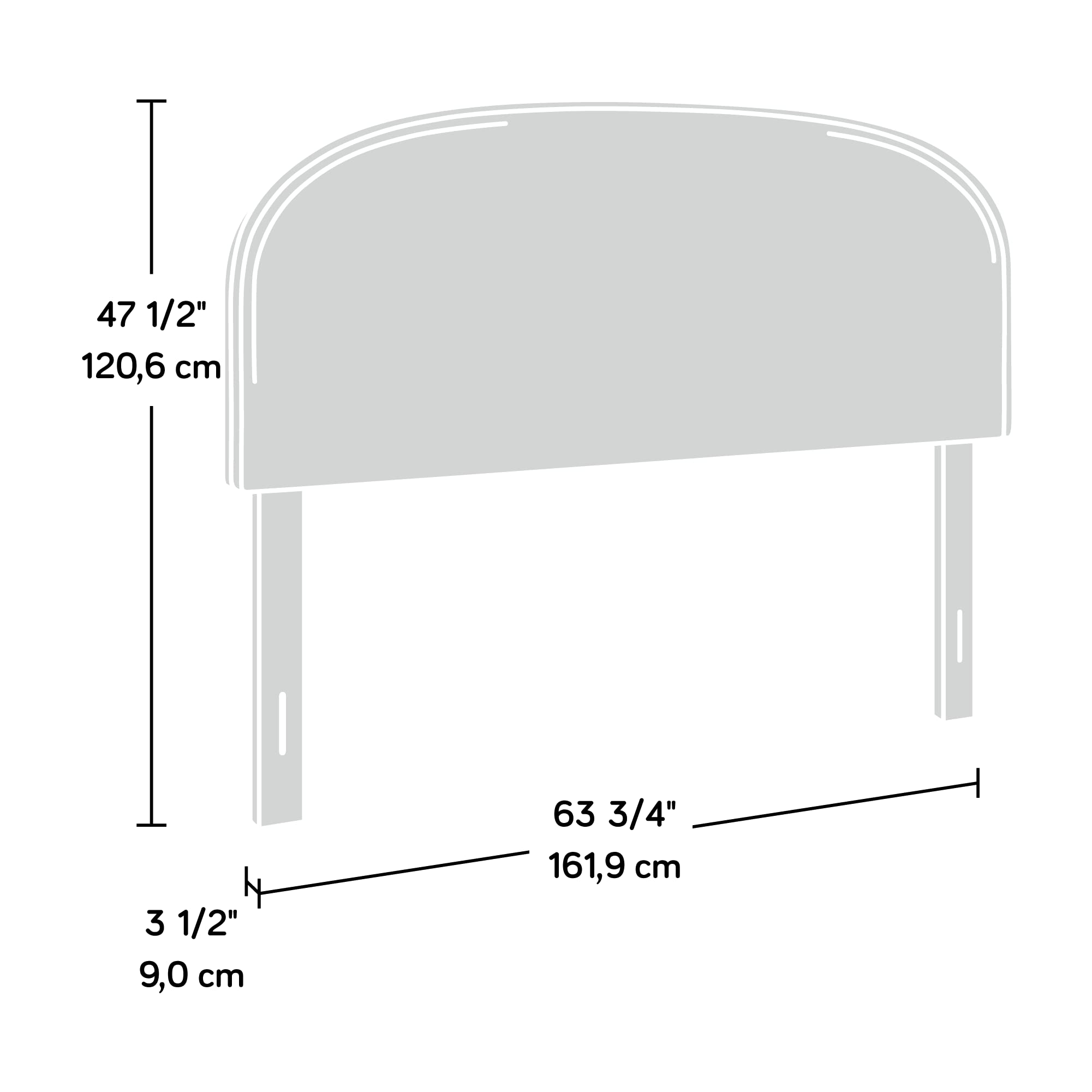 Sauder Cannery Bridge Headboard, L: 63.74" x W: 3.54" x H: 47.48", Dusty Pink Finish