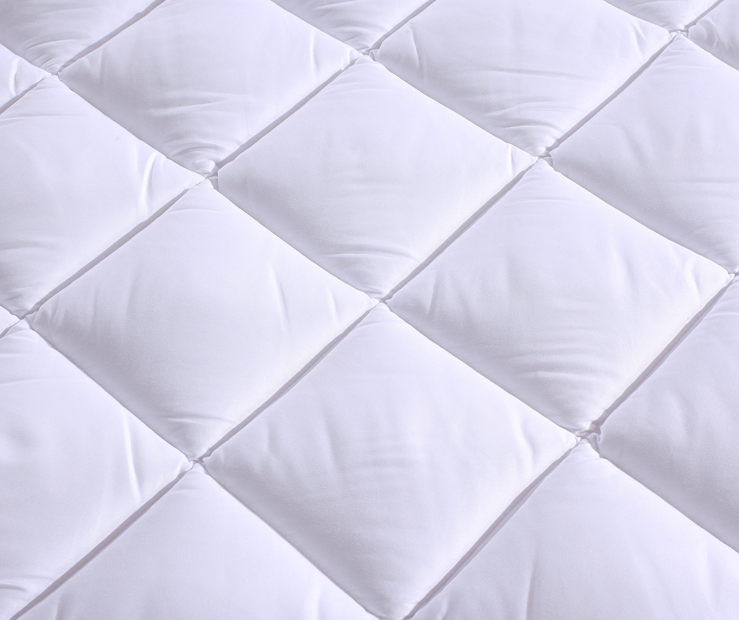 Premium Plus Mattress Pad, Breathable, Quilted Topper, Deep Pocket, Stretch to Fit, Microfiber, Extra Plush, RV Short King 72 by 75 inches, 18 inch Depth, 15 oz Fill per sq yd White