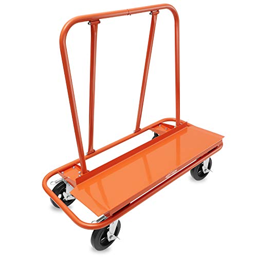 GypTool Heavy Duty Drywall Sheet Cart & Panel Dolly with 4 Swivel Wheels - Orange