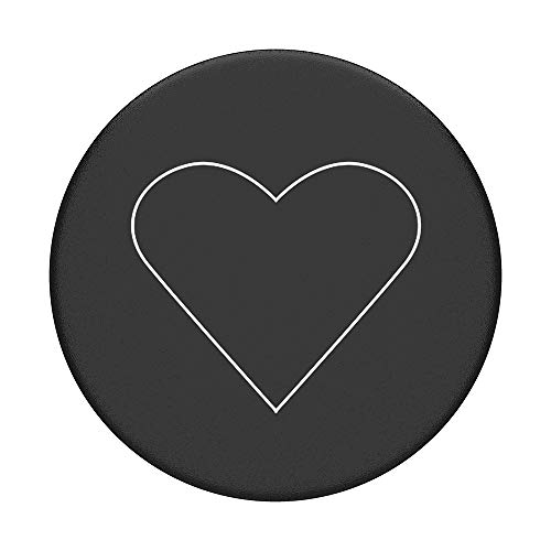 PopSockets: Phone Grip with Expanding Kickstand, Pop Socket for Phone - White Heart Black