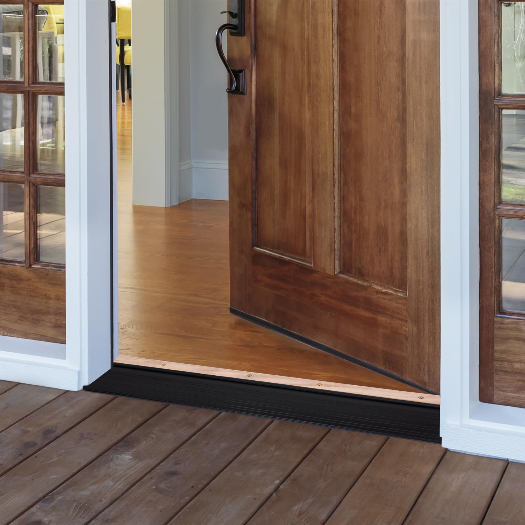 M-D Building Products 78634 5-5/8 in. x 1-1/8 in. x 36 in. Bronze Adjustable Aluminum & Hardwood Threshold