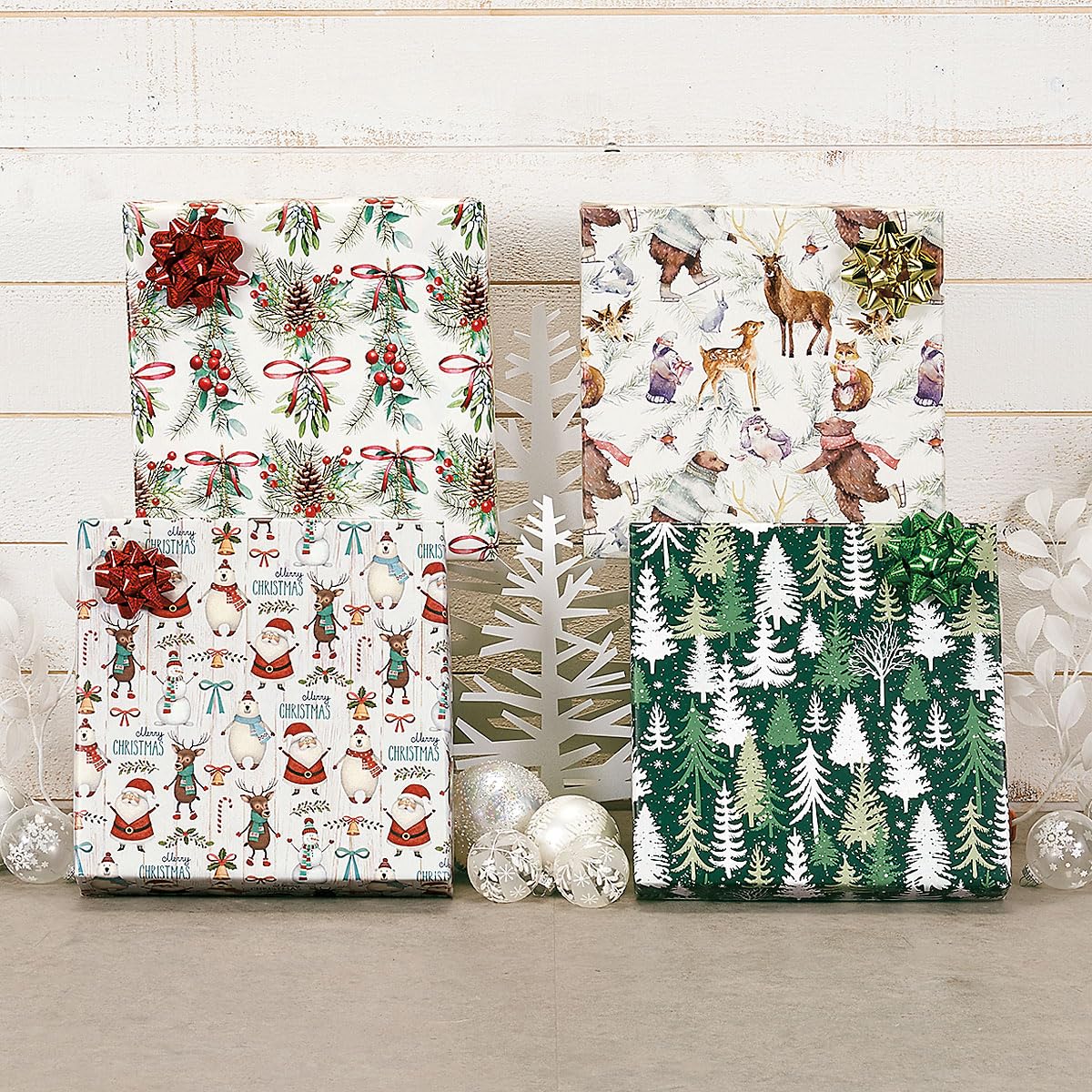 Current Holiday Forest Christmas Rolled Wrapping Paper - Premium Jumbo 23-Inch x 32-Foot Gift Wrap Roll, 61 Square Feet Total