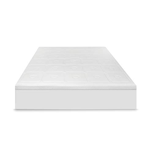 SensorPEDIC Luxury Extraordinaire 3-Inch Quilted Memory Foam Mattress Topper, Twin Size, White