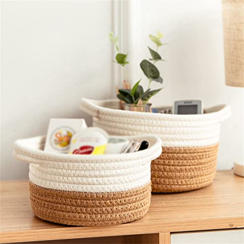 JKUYWX Desktop Storage Basket Woven Clothing Cosmetics Toys Bedroom Dresser Home Decoration Storage