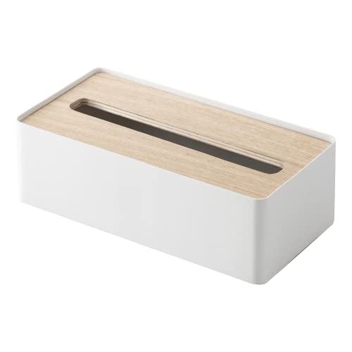 YAMAZAKI home Rin Tissue Case with A Lid, Natural, Short