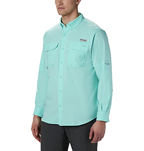 Columbia Menās PFG Blood and Guts III Long Sleeve Shirt, Stain & Water Resistant , Gulf Stream ,Large