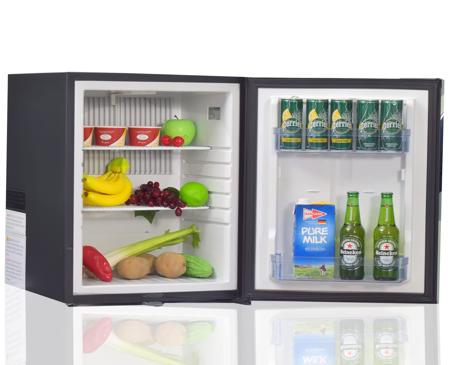 SMETA Compact Refrigerator Lockable for Semi Truck RV Apartment Dorm Office, 1.7 Cu. Ft Mini Fridge with Lock for Beverage, Quiet, Reversible Door