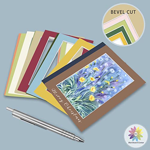 Mat Board Center, Bevel Cut, Acid Free, 4-ply Thickness, White Core Mats - for Pictures, Photos, Framing (Mixed, 5x7 Mats for 4x6 Pictures, 50-Packs)