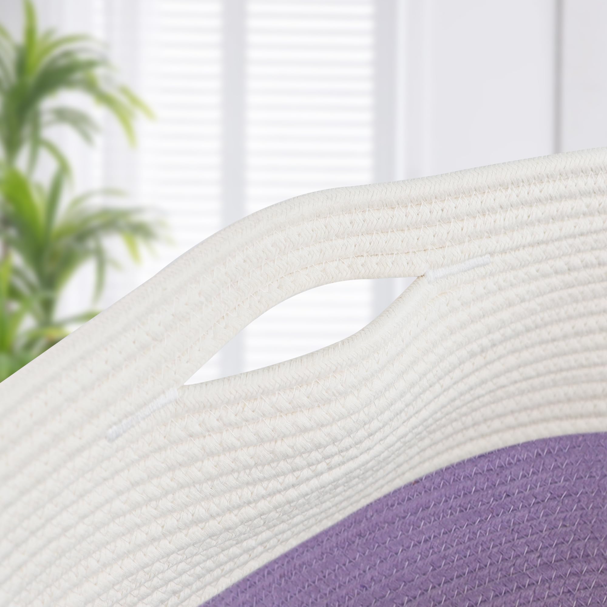 Comfymon 22'' x 17'' x 12'' Large Storage Baskets, Rectangle Woven Baskets for Storage, Baby Nursery Storage Basket for Books, Toys, Towels, Blankets, Purple