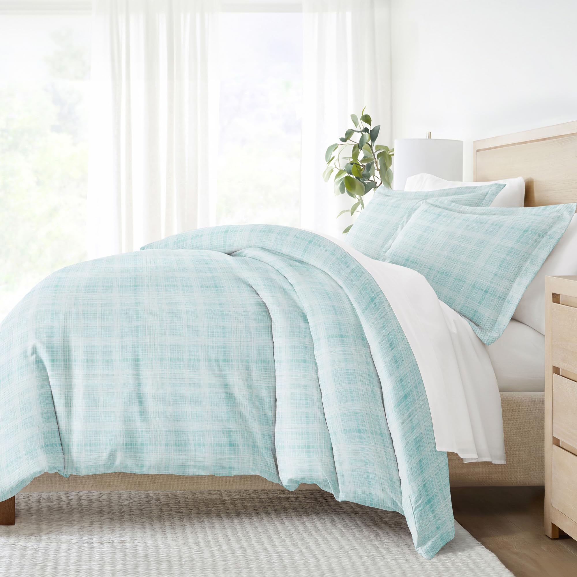 Linen Market Duvet Cover Queen (Aqua) - Experience Hotel-Like Comfort with Unparalleled Softness, Exquisite Prints & Solid Colors for a Dreamy Bedroom - Queen Duvet Cover Set with 2 Pillow Shams